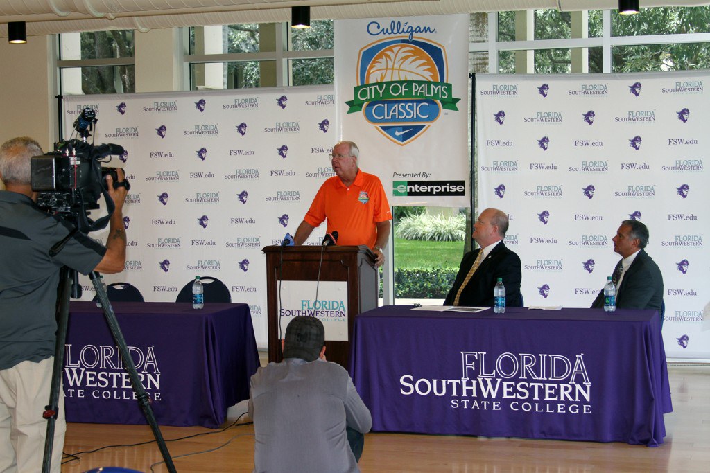 John Naylor speaking at press conference announcing move to FSW